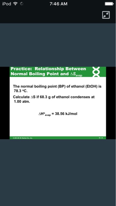 Solved The normal boiling point (BP) of ethanol (EtOH) is | Chegg.com