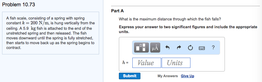 Solved A fish scale, consisting of a spring with spring | Chegg.com