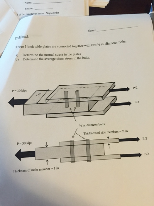 Solved Three 3 inch wide plates a connected together with | Chegg.com