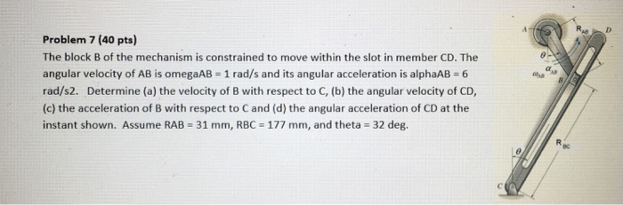 Solved The block B of the mechanism is constrained to move | Chegg.com