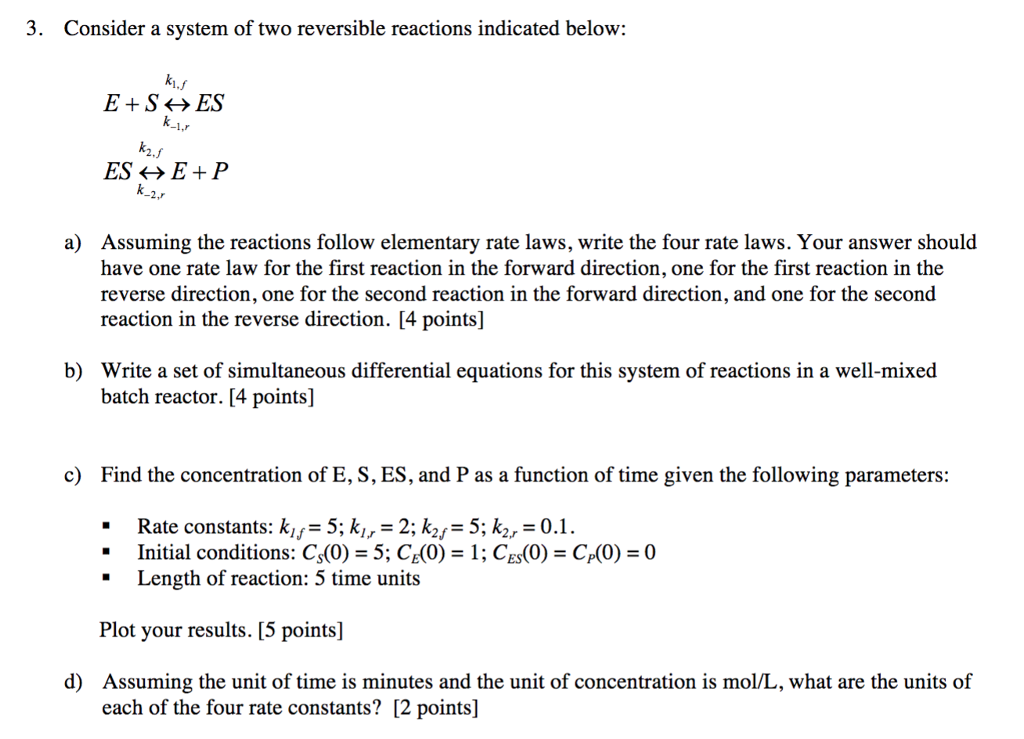 Solved 3. Consider a system of two reversible reactions | Chegg.com