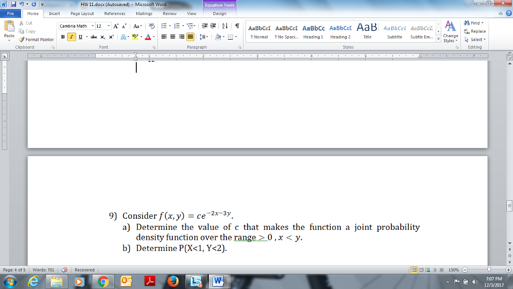 Solved HW11.docx (Autosaved) Microsoft Word Equation Tools | Chegg.com