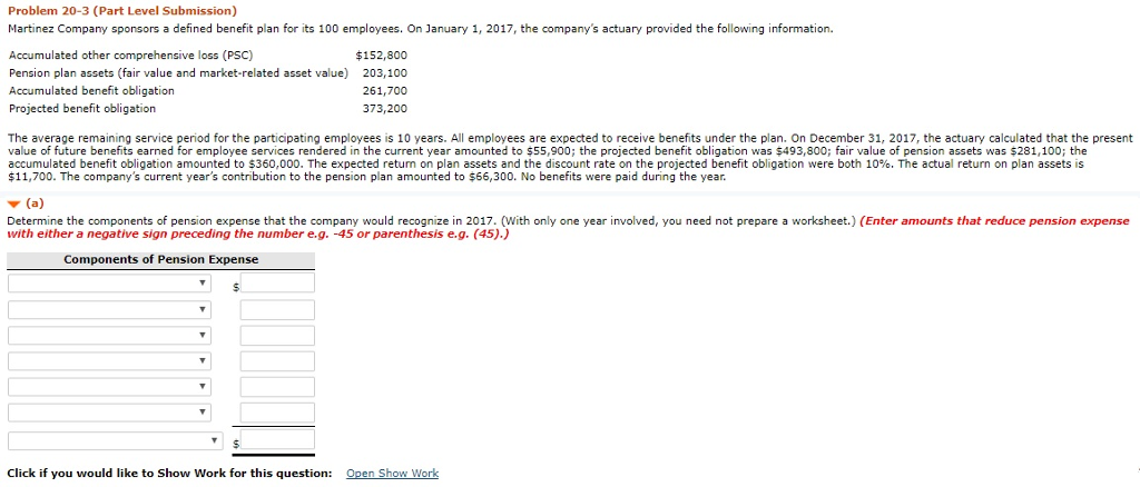 Solved Problem 20-3 (Part Level Submission) Martinez Company | Chegg.com