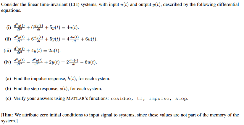 Consider The Linear Time Invariant Lti Systems