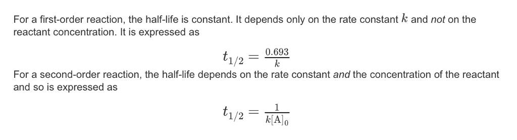 Solved A. A certain first-order reaction (A→products) has a | Chegg.com