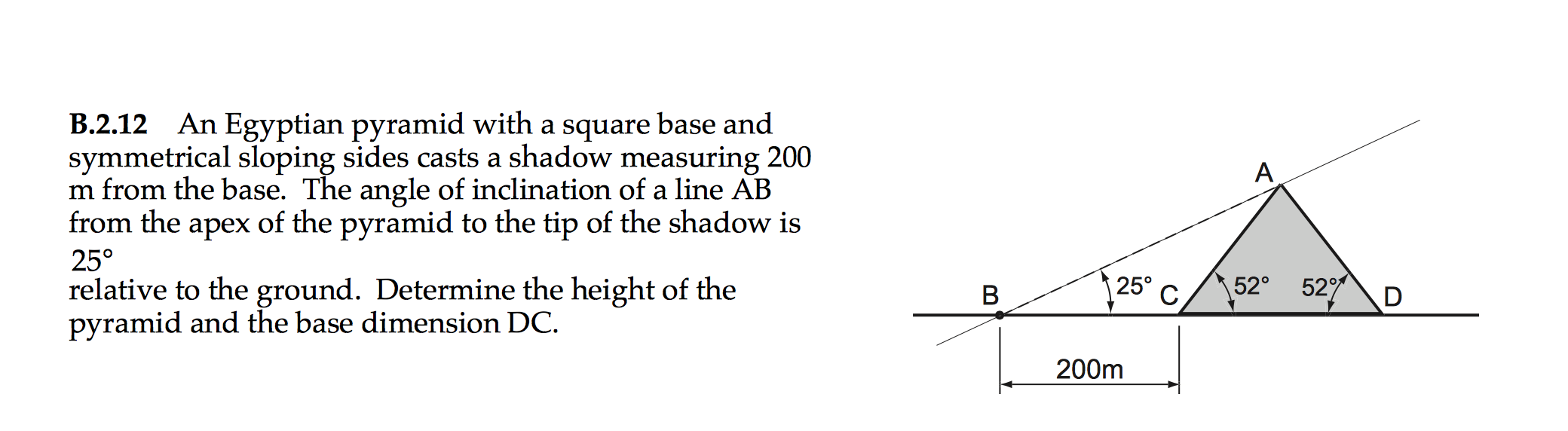 Solved An Egyptian pyramid with a square base and | Chegg.com