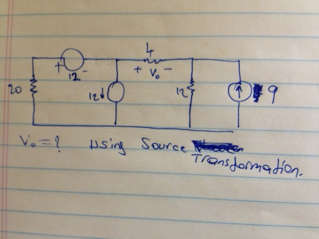 Solved Vo = ? Using source transformation. | Chegg.com