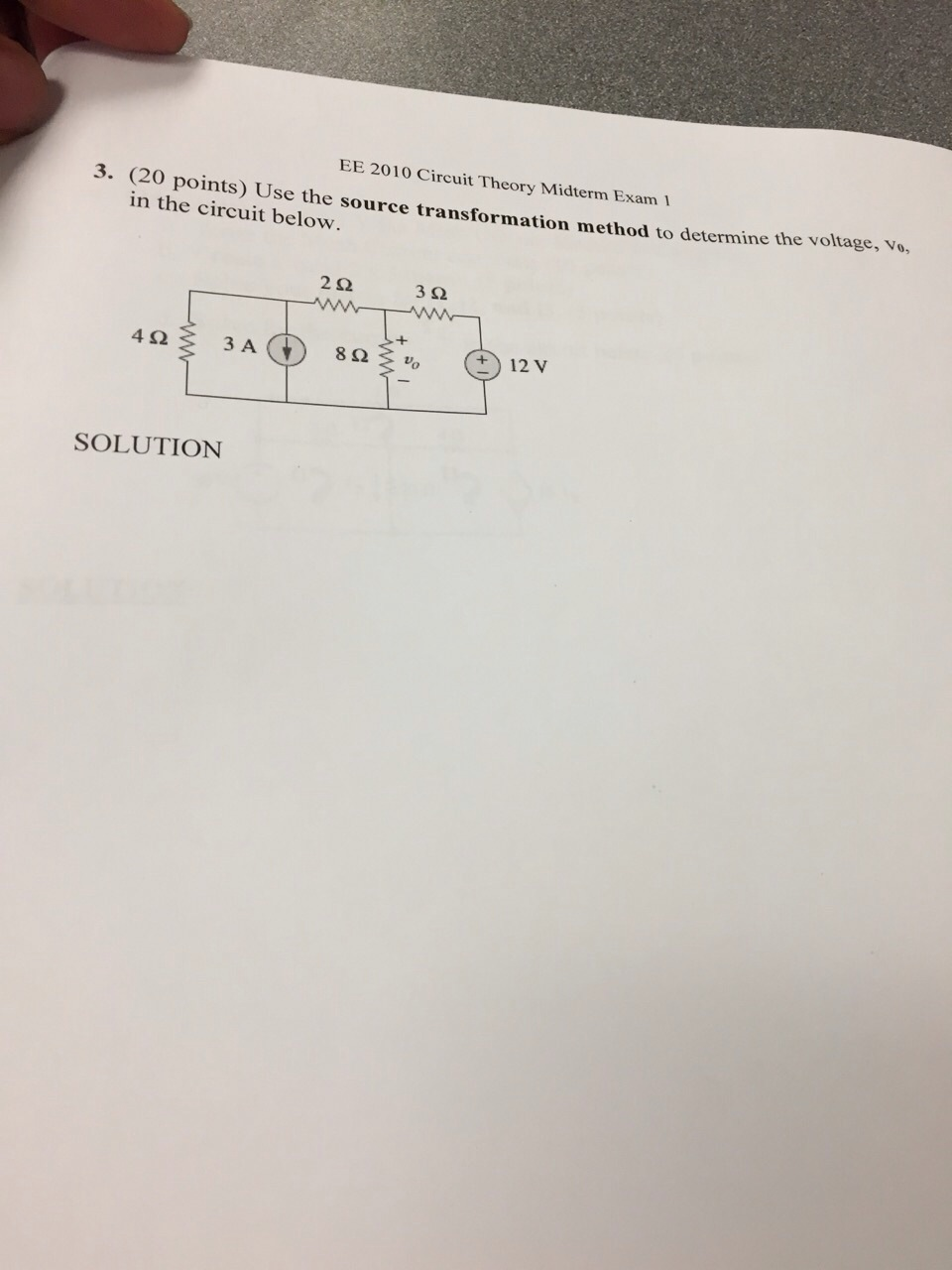 Solved Use the source transformation method to determine | Chegg.com