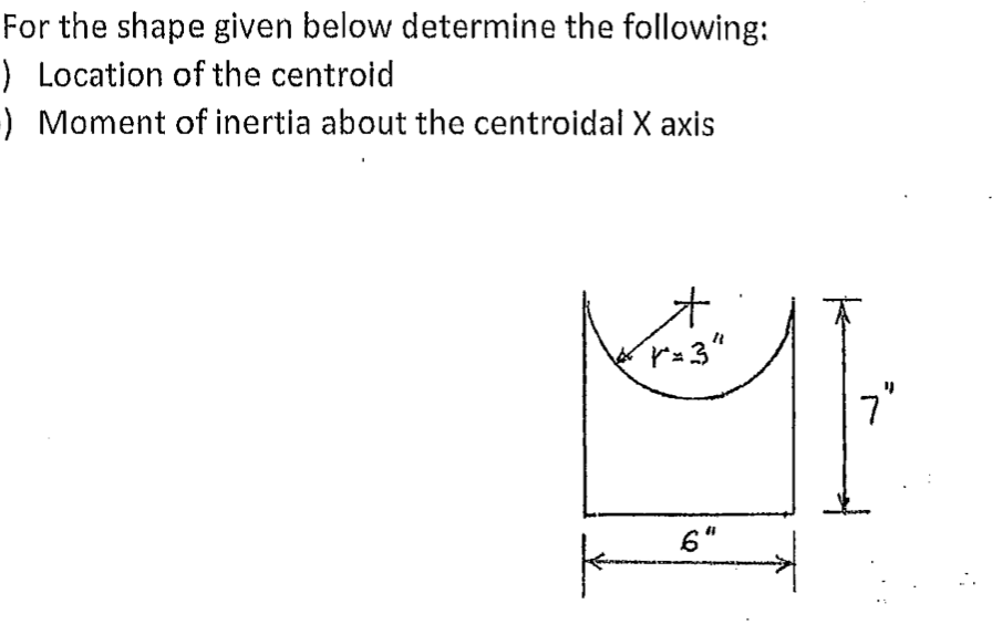 Solved For the shape given below determine the following: | Chegg.com
