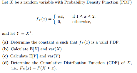 Solved Let X be a random variable with Probability Density | Chegg.com