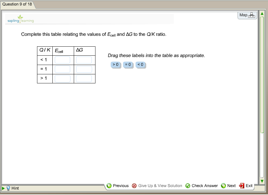 Solved Complete this table relating the values of Ecell and | Chegg.com