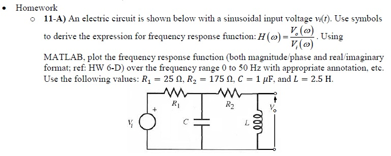 Solved Homework 11-A) An electric circuit is shown below | Chegg.com