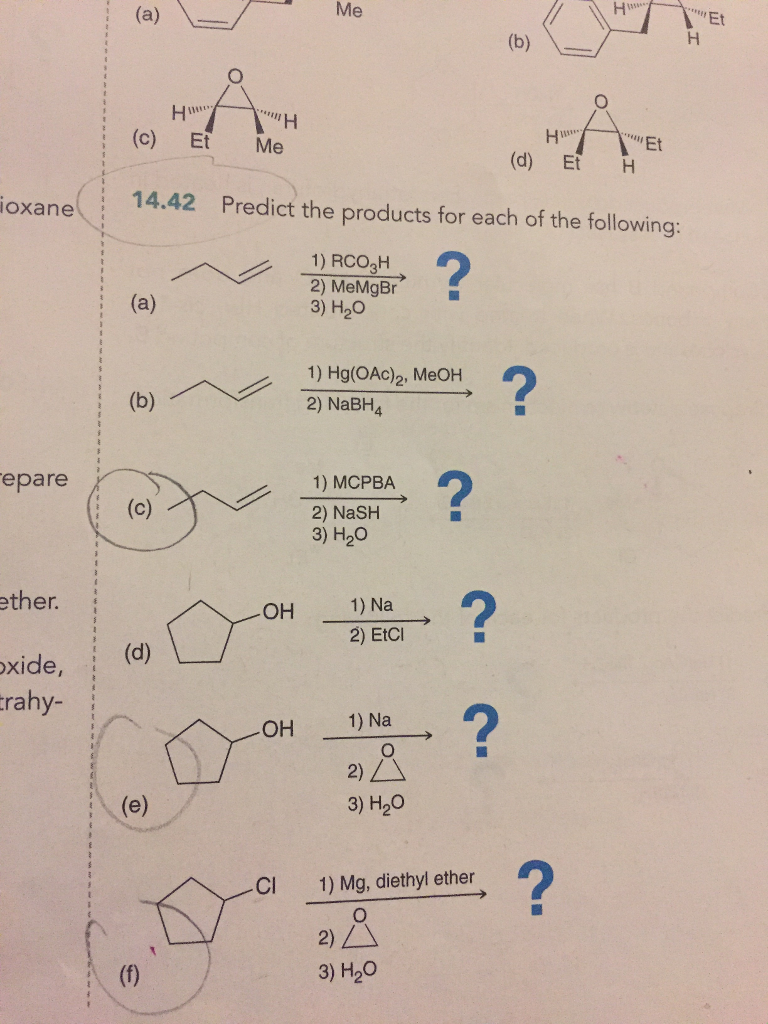 Solved Predict the products for each of the following: | Chegg.com