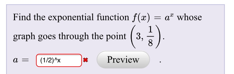 Solved Find the exponential function f(x) -a whose graph | Chegg.com