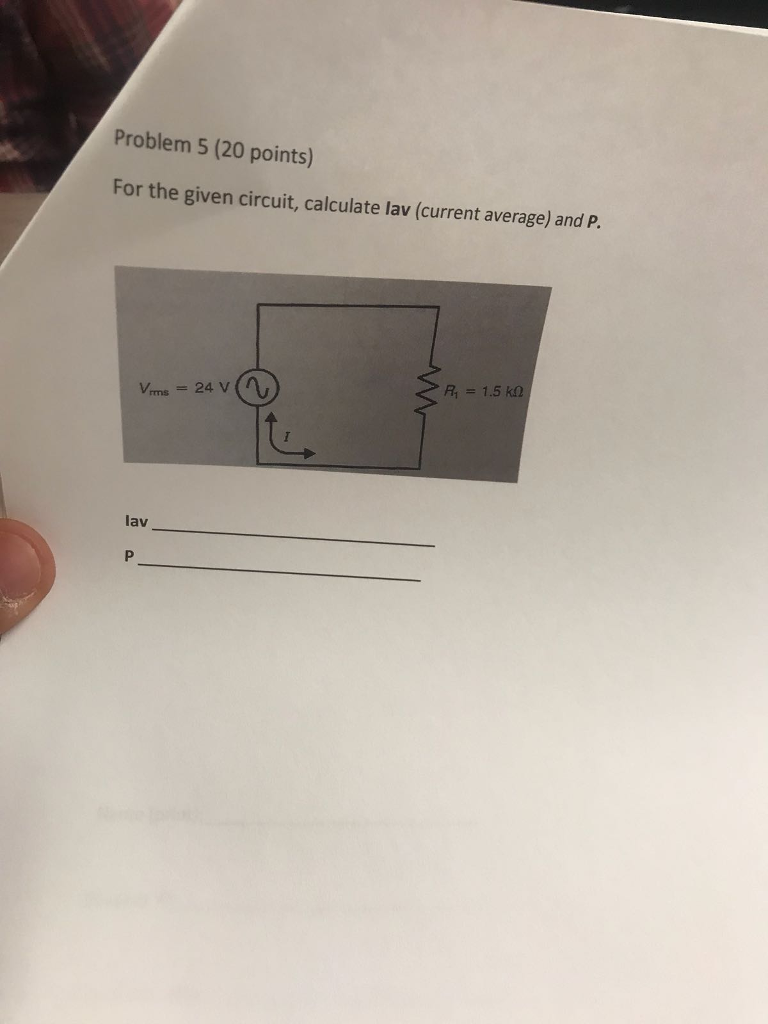 Solved Problem 5 (20 points) For the given circuit, | Chegg.com