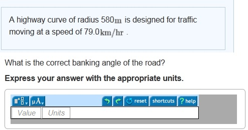 Solved A highway curve of radius 580m is designed for | Chegg.com