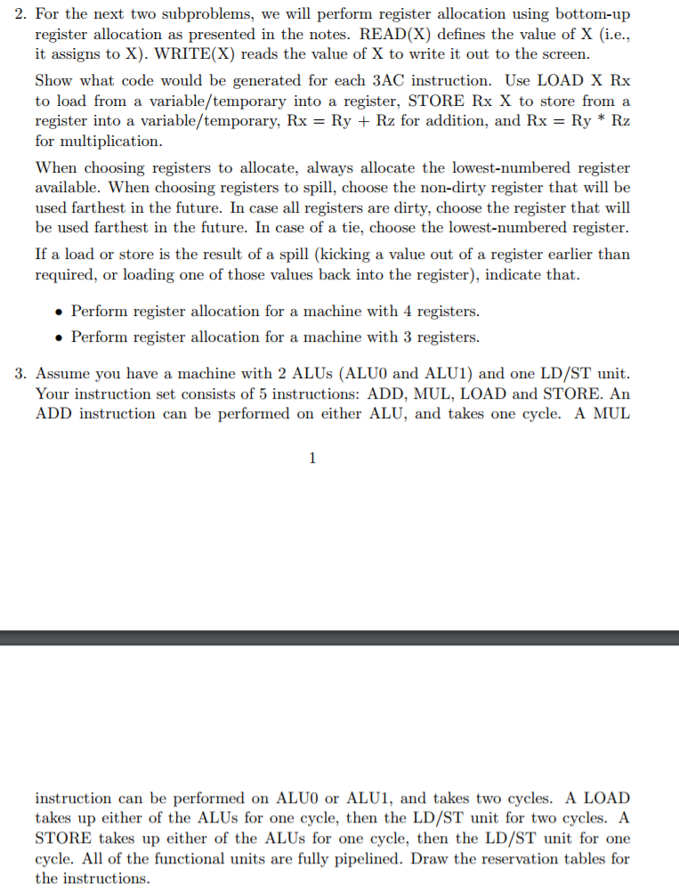 Solved 2. For the next two subproblems, we will perform | Chegg.com
