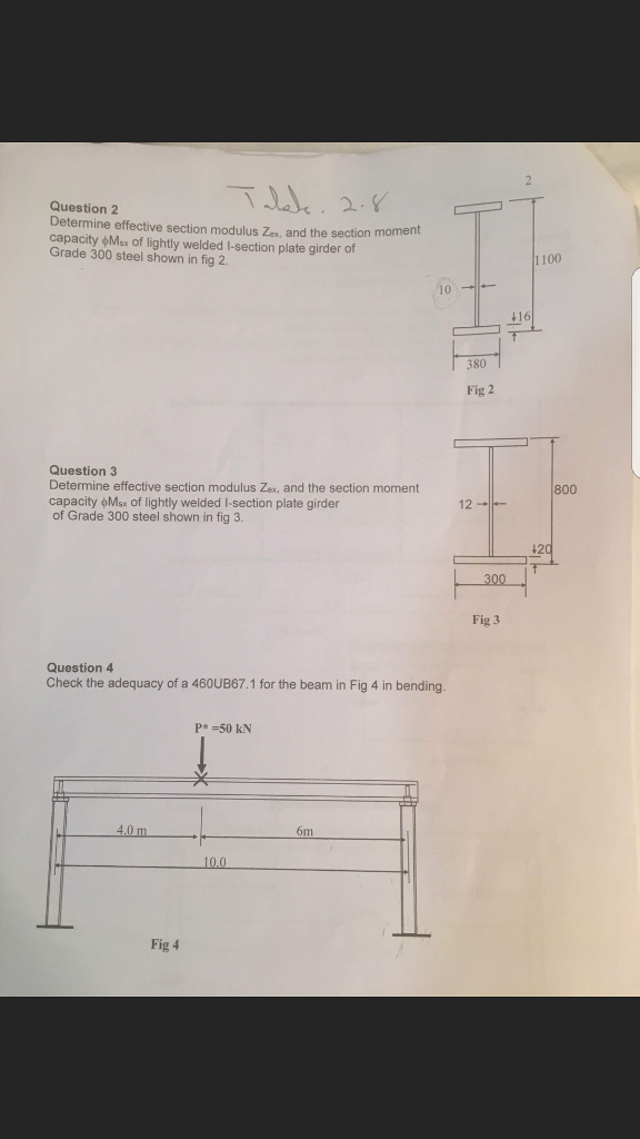 Solved Determine Effective Section Modulus Z Ex And The