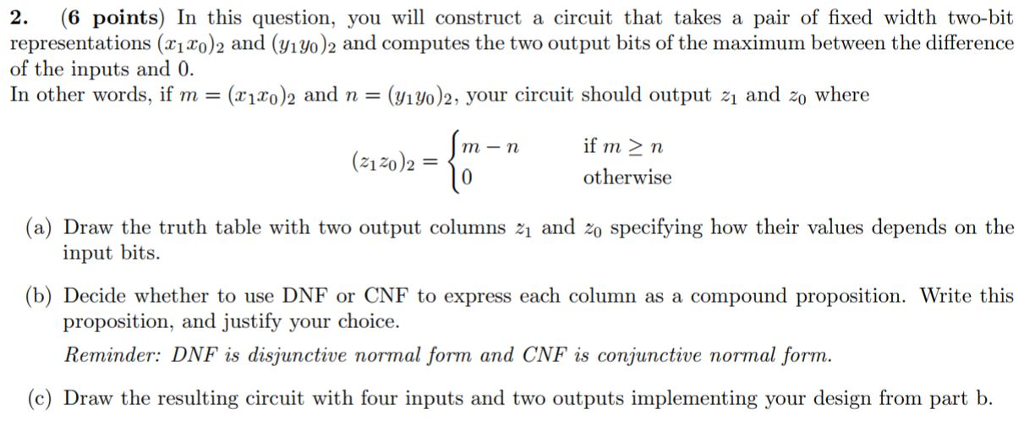 Solved 2. (6 points) In this question, you will construct a | Chegg.com