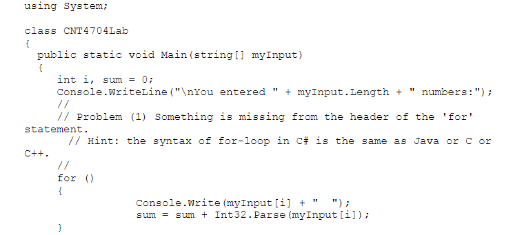 Program code in c sharp - folimi Program code in c sharp - folimi