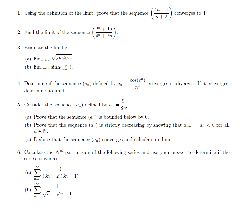 Solved 1. Using the definition of the limit, prove that the | Chegg.com