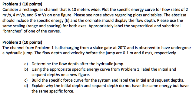 Solved Problem 1 (10 points) Consider a rectangular channel | Chegg.com Solved Problem 1 (10 points) Consider a rectangular channel | Chegg.com