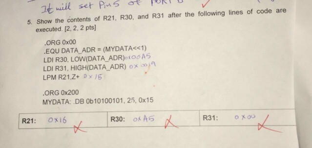 Solved URT 5. Show the contents of R21, R30, and R31 after | Chegg.com