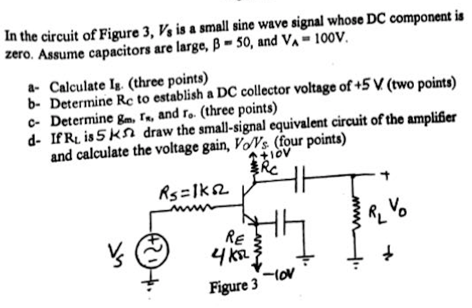 Solved In the circuit of Figure 3,?is a small sine wave | Chegg.com