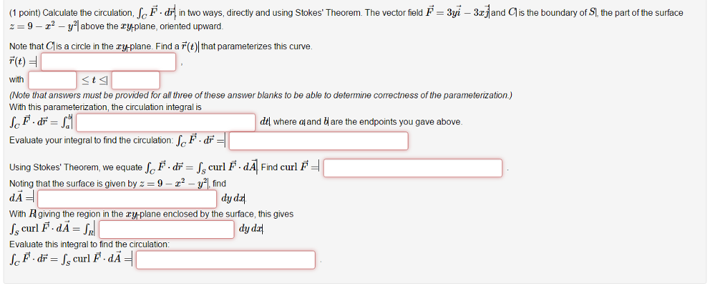 Solved Calculate the circulation, integral_C F vector middot | Chegg.com