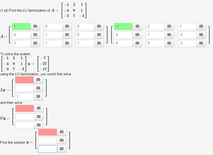 Solved Lu Factorization Of Matrix A Find The Lu