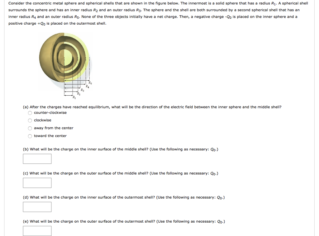 Solved Consider the concentric metal sphere and spheical | Chegg.com