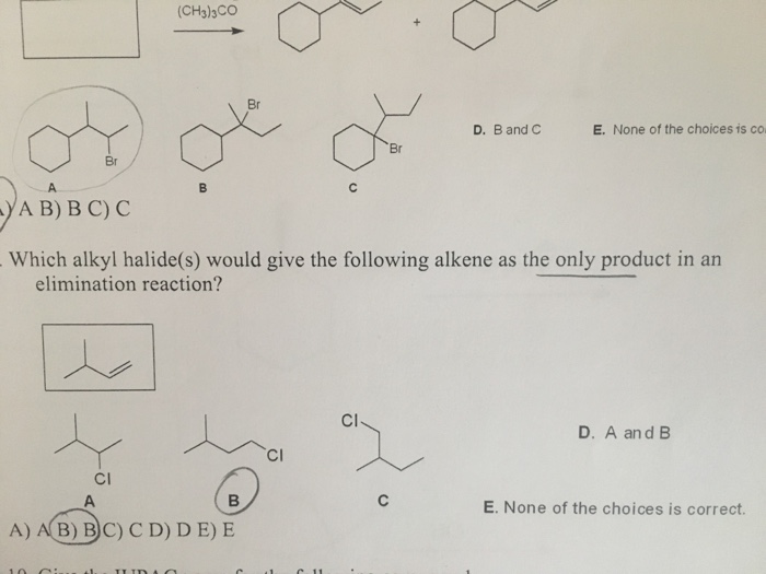 Solved Which alkyl halide(s) would give the following alkene | Chegg.com