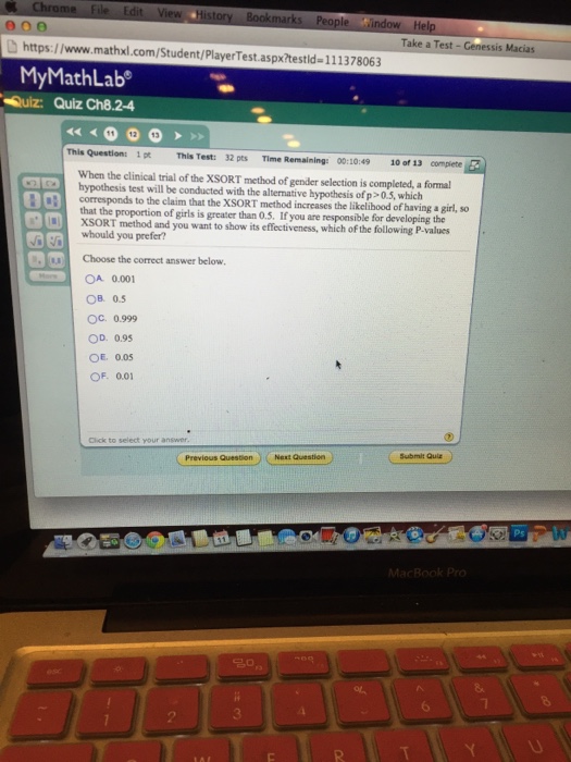 Solved When the clinical trial of the XSORT method of gender | Chegg.com