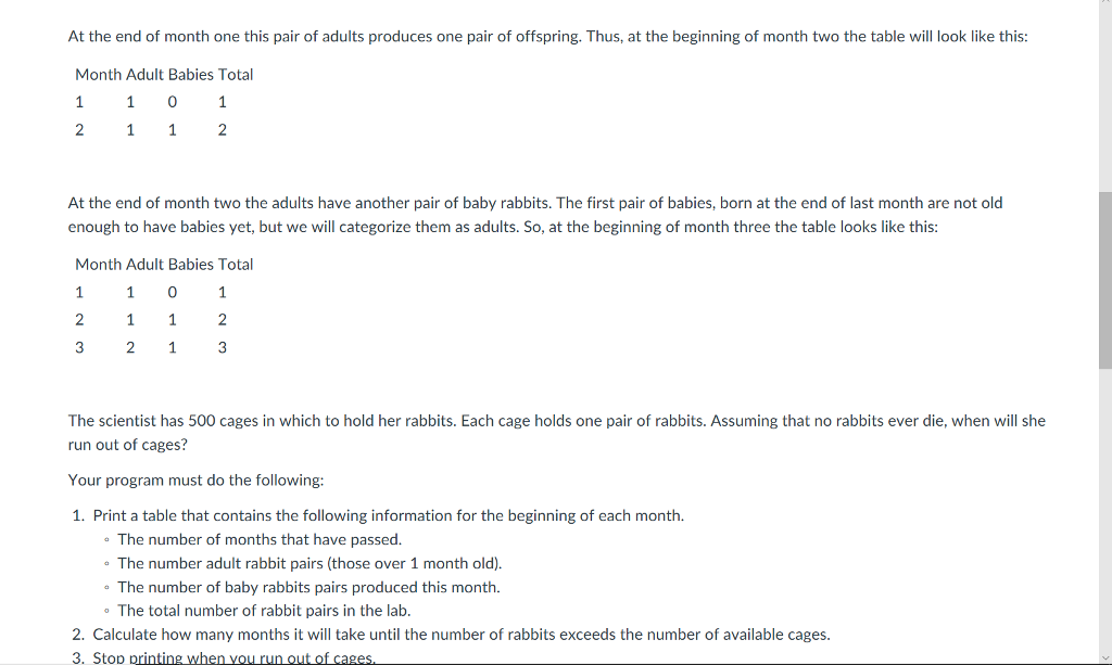 Solved Programming Project #4: Rabbits, Rabbits, Rabbits | Chegg.com