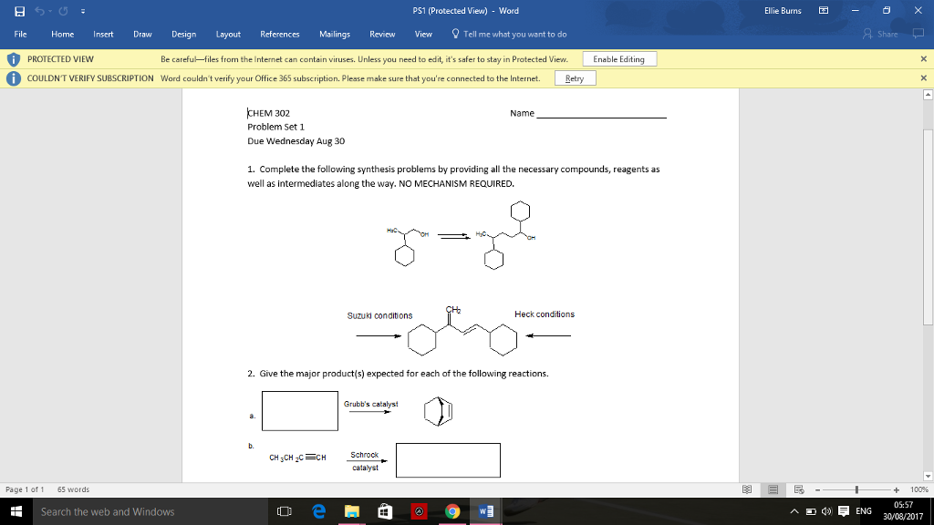 Chemistry Archive | August 29, 2017 | Chegg.com