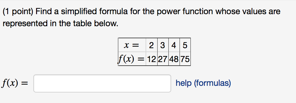 Solved (1 point) Find a simplified formula for the power | Chegg.com