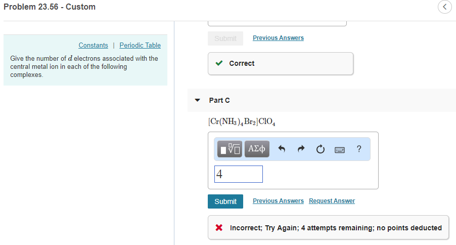 Solved Problem 23.56 - Custom Constants | Periodic Table | Chegg.com