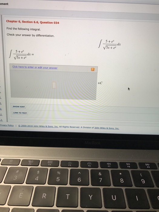 Solved Find the following integral. Check your answer by | Chegg.com