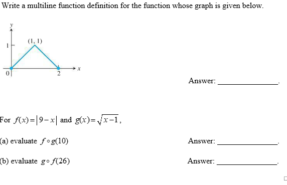 Solved Write A Multiline Function Definition For The 