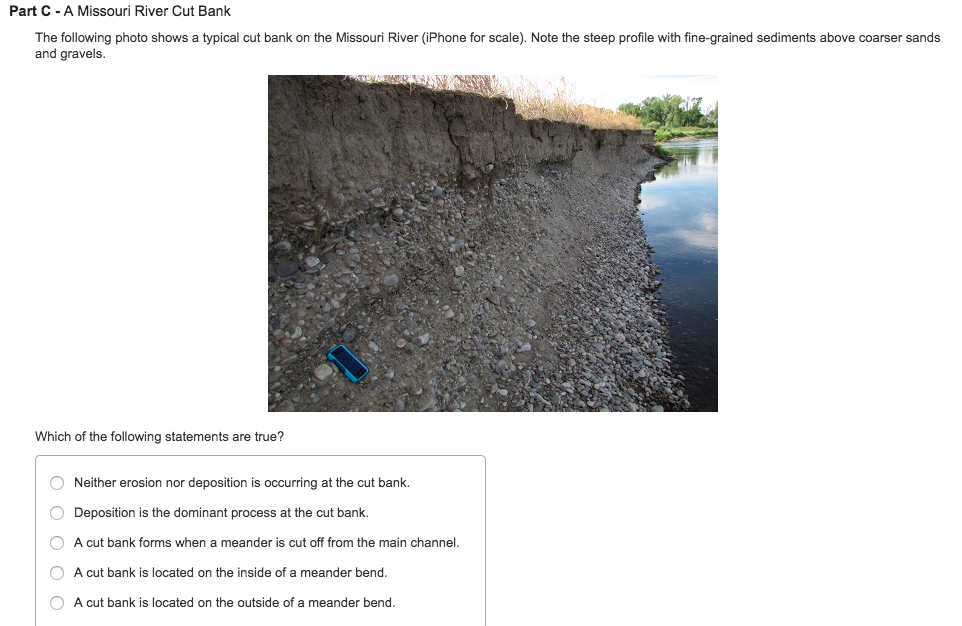 Solved A Missouri River Cut Bank The following photo shows | Chegg.com