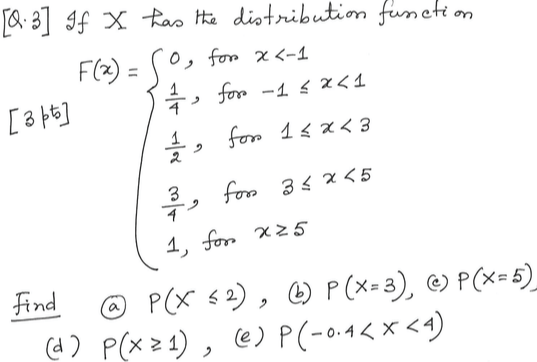 Solved If X has the distribution function f(x) = {0, for x
