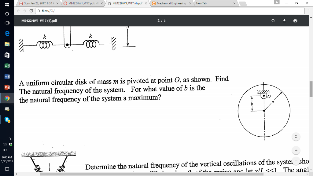 Solved A uniform circular disk of mass m is pivoted at point | Chegg.com