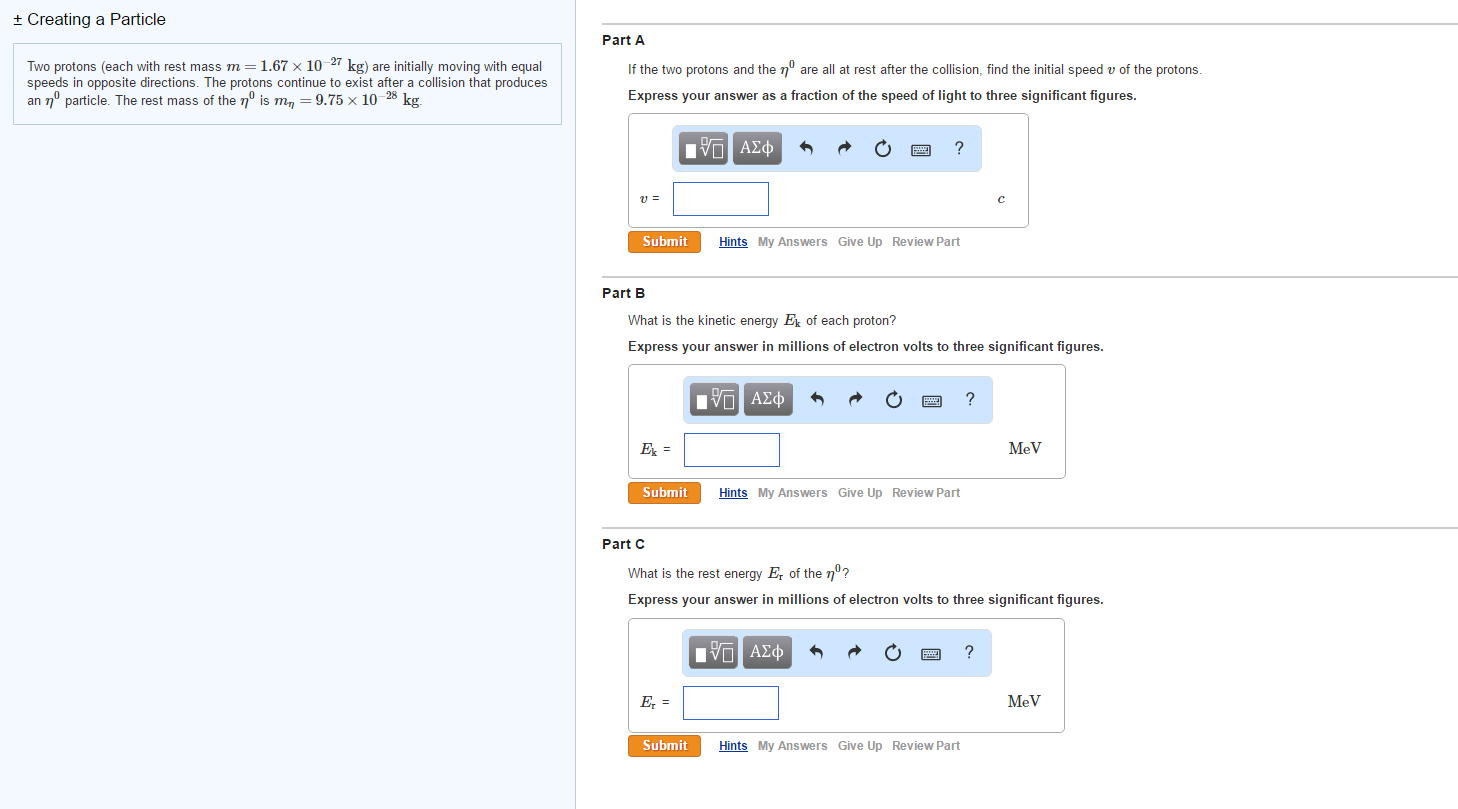 Solved Two protons (each with rest mass m = 1.67 times | Chegg.com