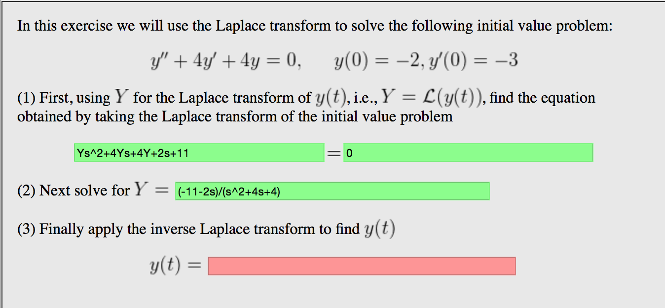Solved In this exercise we will use the Laplace transform to | Chegg.com