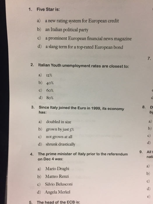 Solved Five Star is: a new rating system for European | Chegg.com