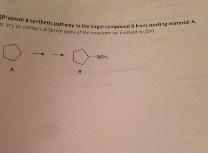 Solved Propose a synthetic pathway to the target compound B | Chegg.com