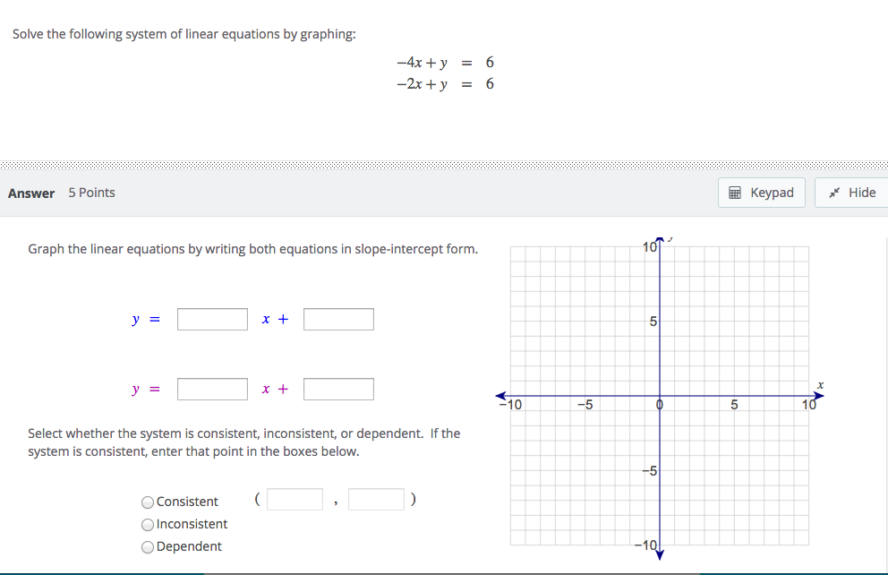 Solved Solve The Following System Of Linear Equations By