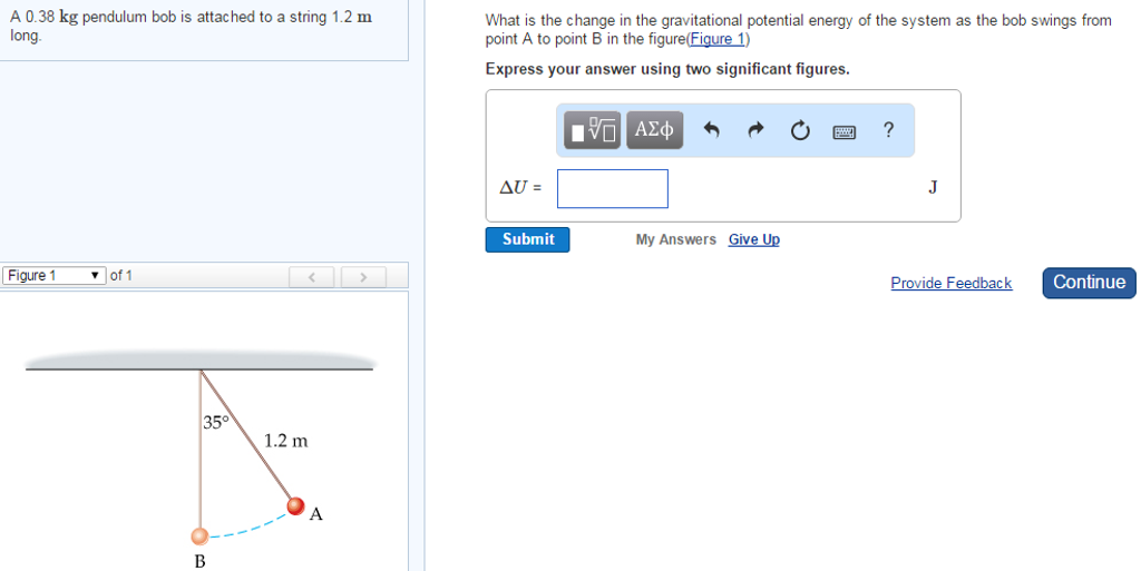 Solved A 0.38 kg pendulum bob is attached to a string 1.2 m | Chegg.com