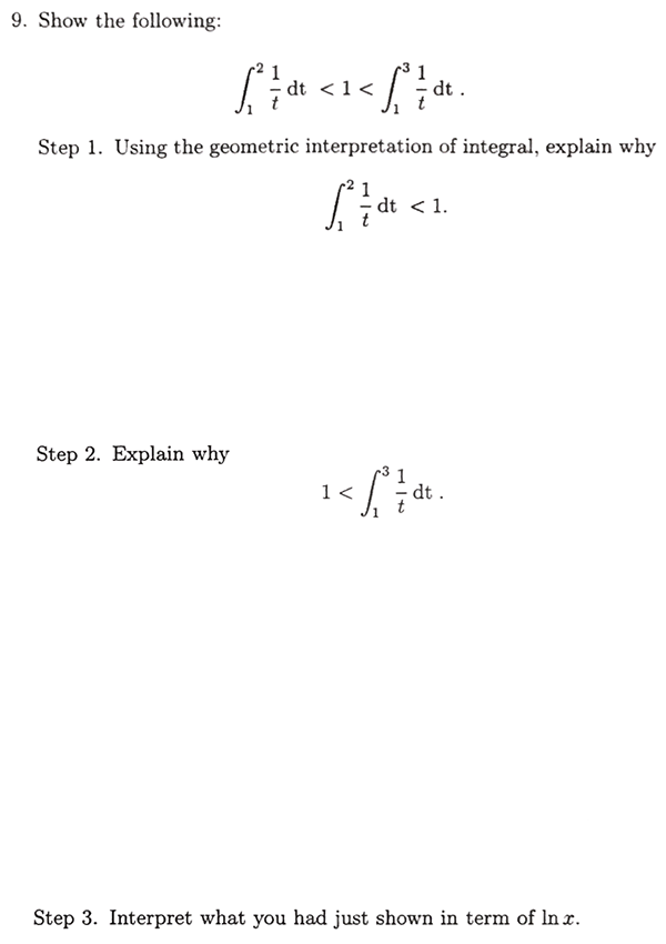 Solved Using the geometric interpretation of integral, | Chegg.com