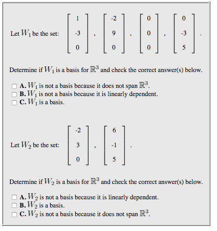 Solved 0 0 0 2 Let W1 be the set: 3.9 0D Determine if W1 is | Chegg.com
